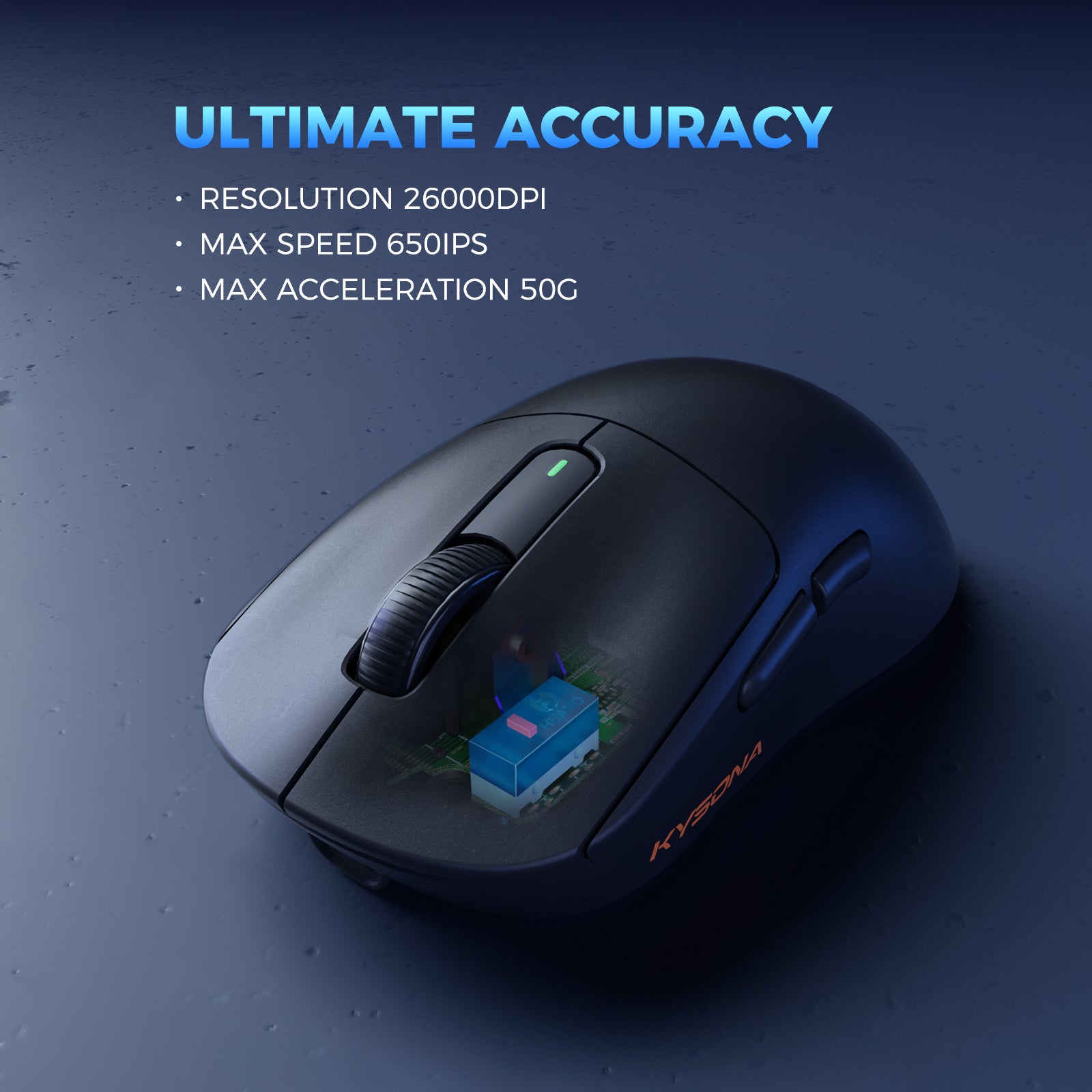 KYSONA M600 ULTRA-Lightweight Wireless Gaming Mouse with Glass Skates ...